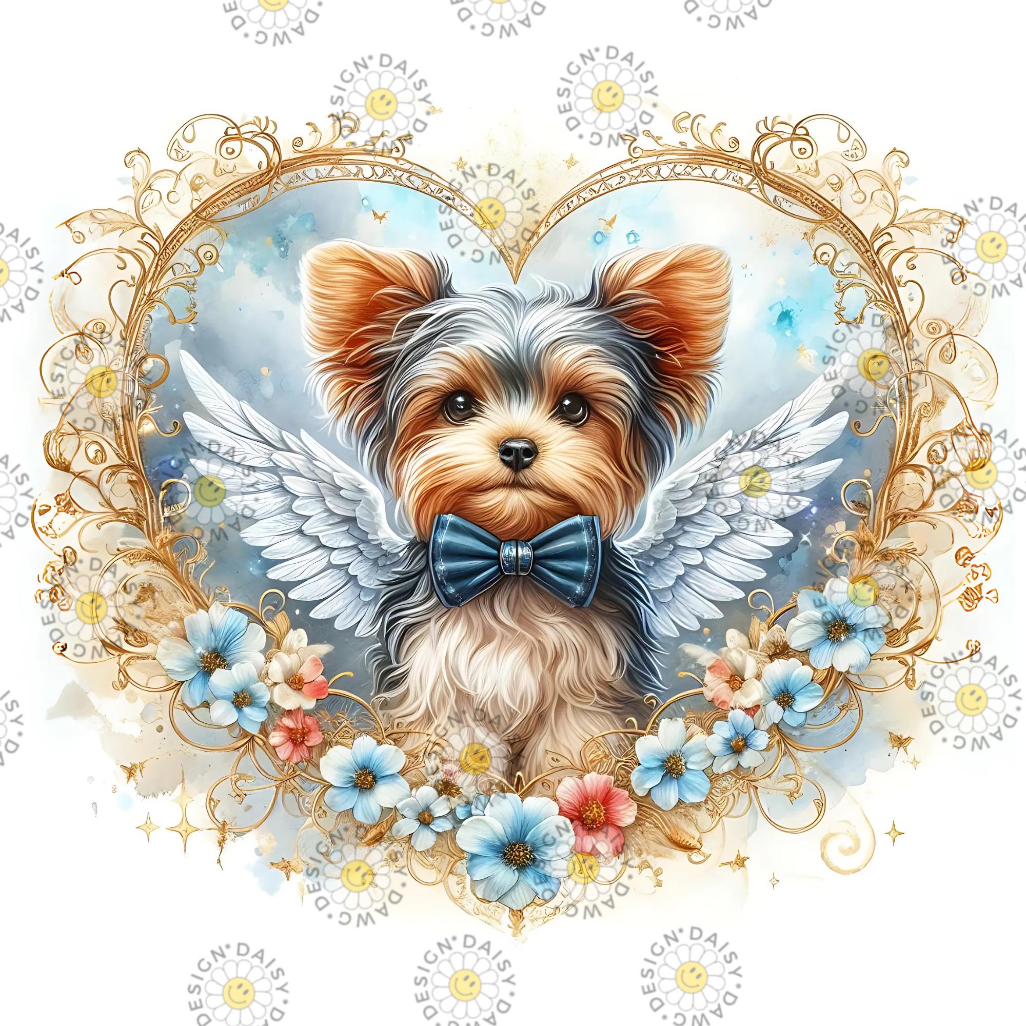 Cute Yorkie Angel Clipart, Digital Downloads, Png, Jpg, Yorkie Gift ...