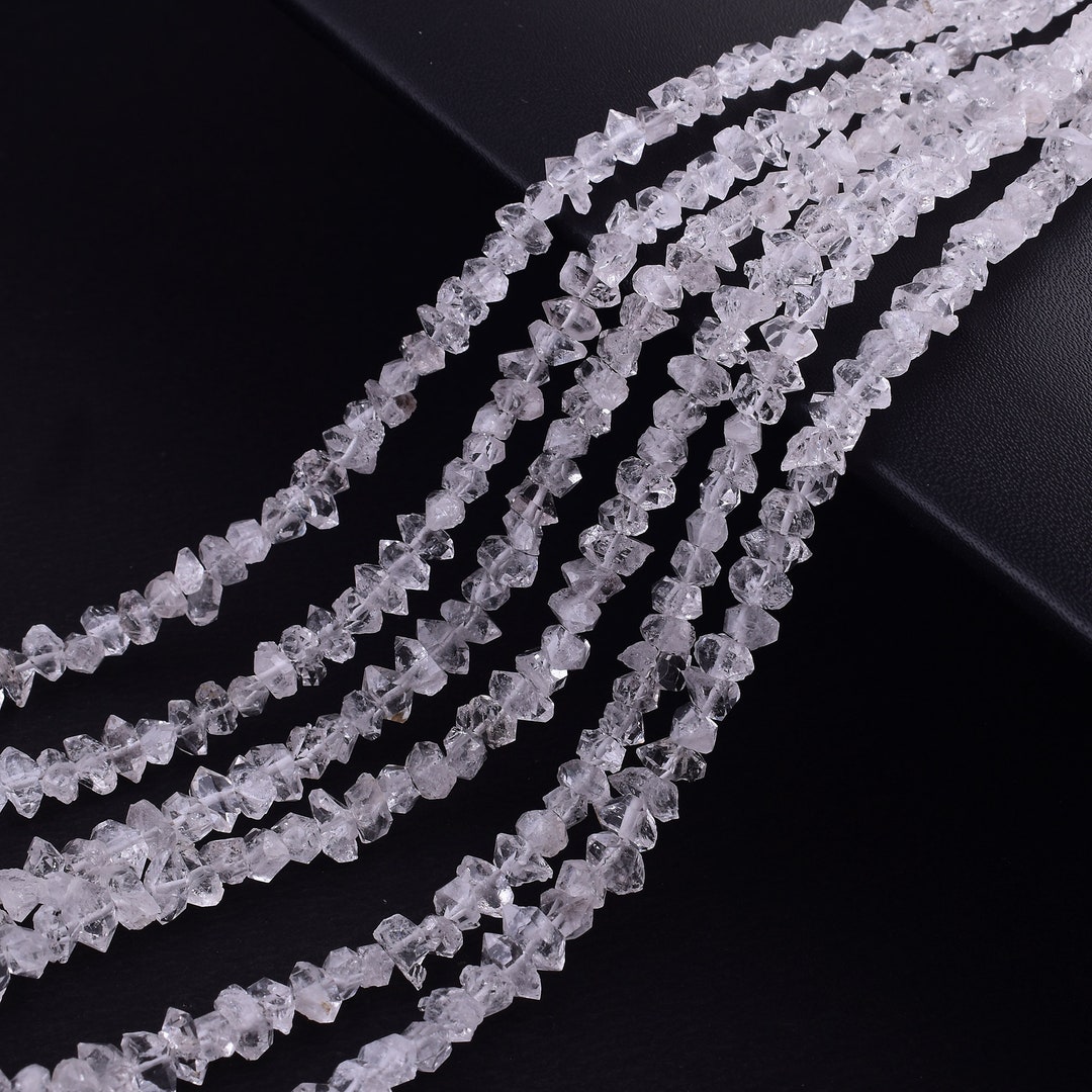Natural Herkimer Diamond Uncut Beads, Herkimer Beads, Herkimer Diamond ...