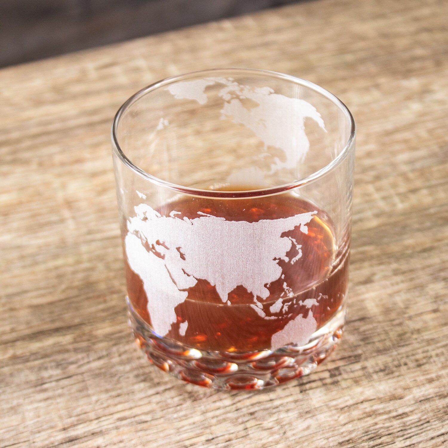 World Map Whiskey Glass, World Map Art, Traveler Gift, Etched Scotch ...