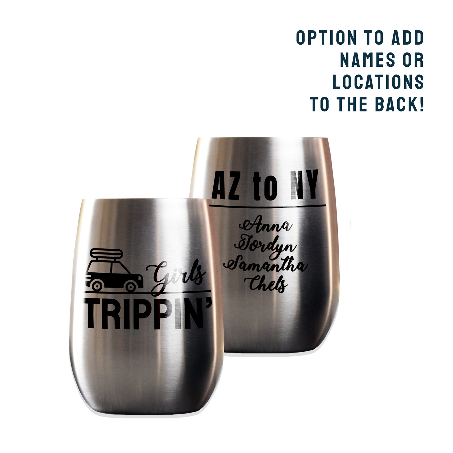 Girls Trip Wine Tumbler - Personalize It, Road Trip Keepsake for ...