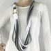 Liannas Elegant Gray Charcoal White Scarf, Trendy Fashion Novelty ...