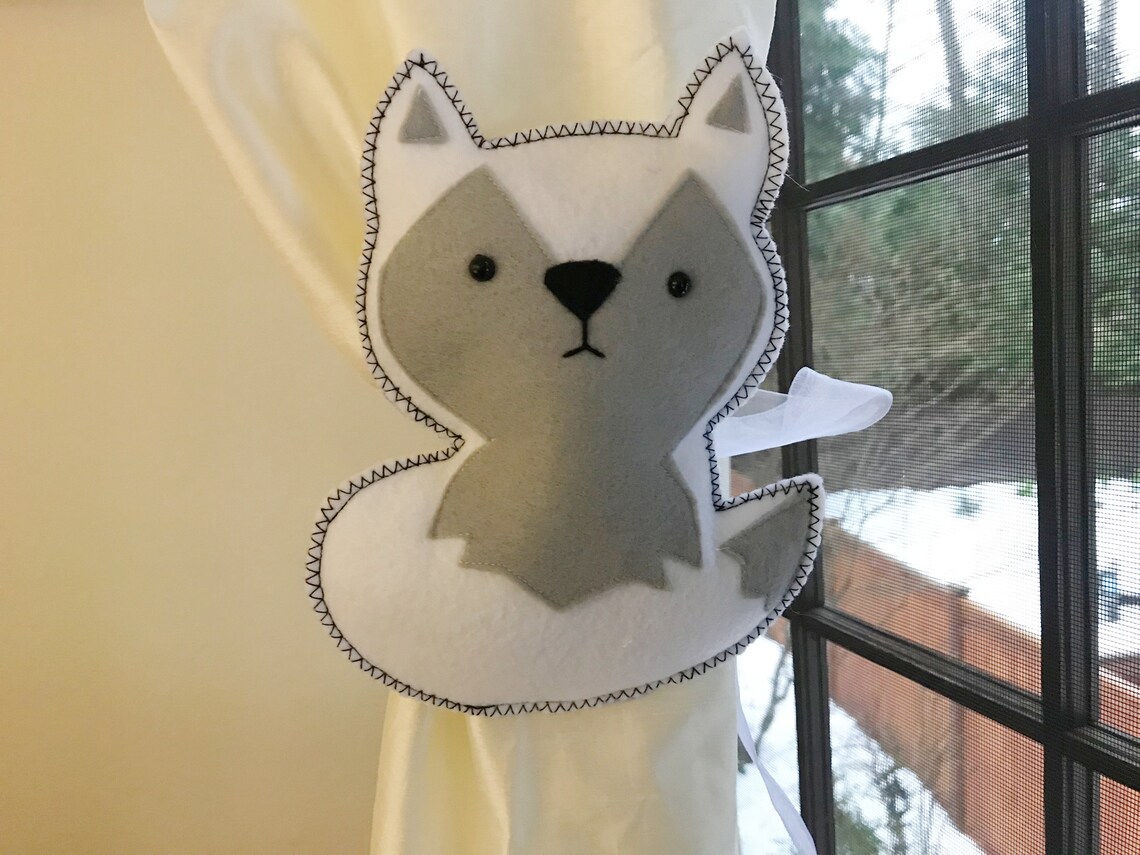 Liannas Baby Wolf Curtain Tieback 7x6 Inches Kids Room | Etsy