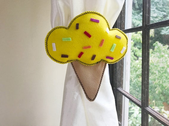 Ice cream Curtain Tieback8x5 inches Choose color Kids home | Etsy