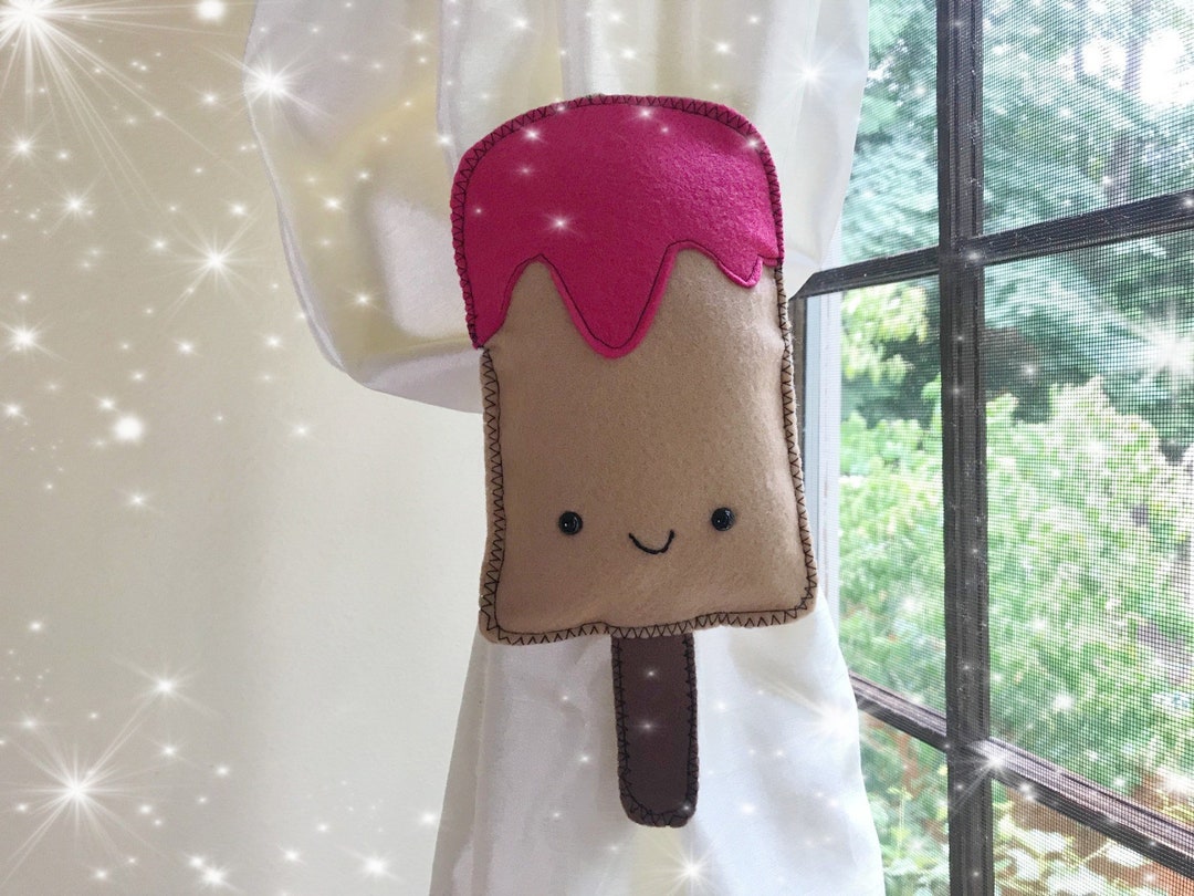 Liannas Kawaii Popsicle Ice Cream Curtain Tieback, 8x4 Inches, Kids ...