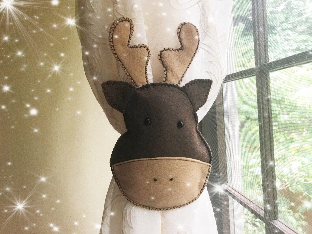 Liannas Baby Moose Curtain Tieback, 9x5 Inches, Kids Room Decoration ...