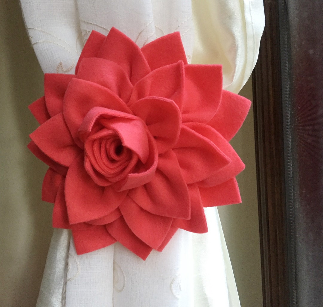 Customizable Dahlia Flower Curtain Tie-back - Etsy