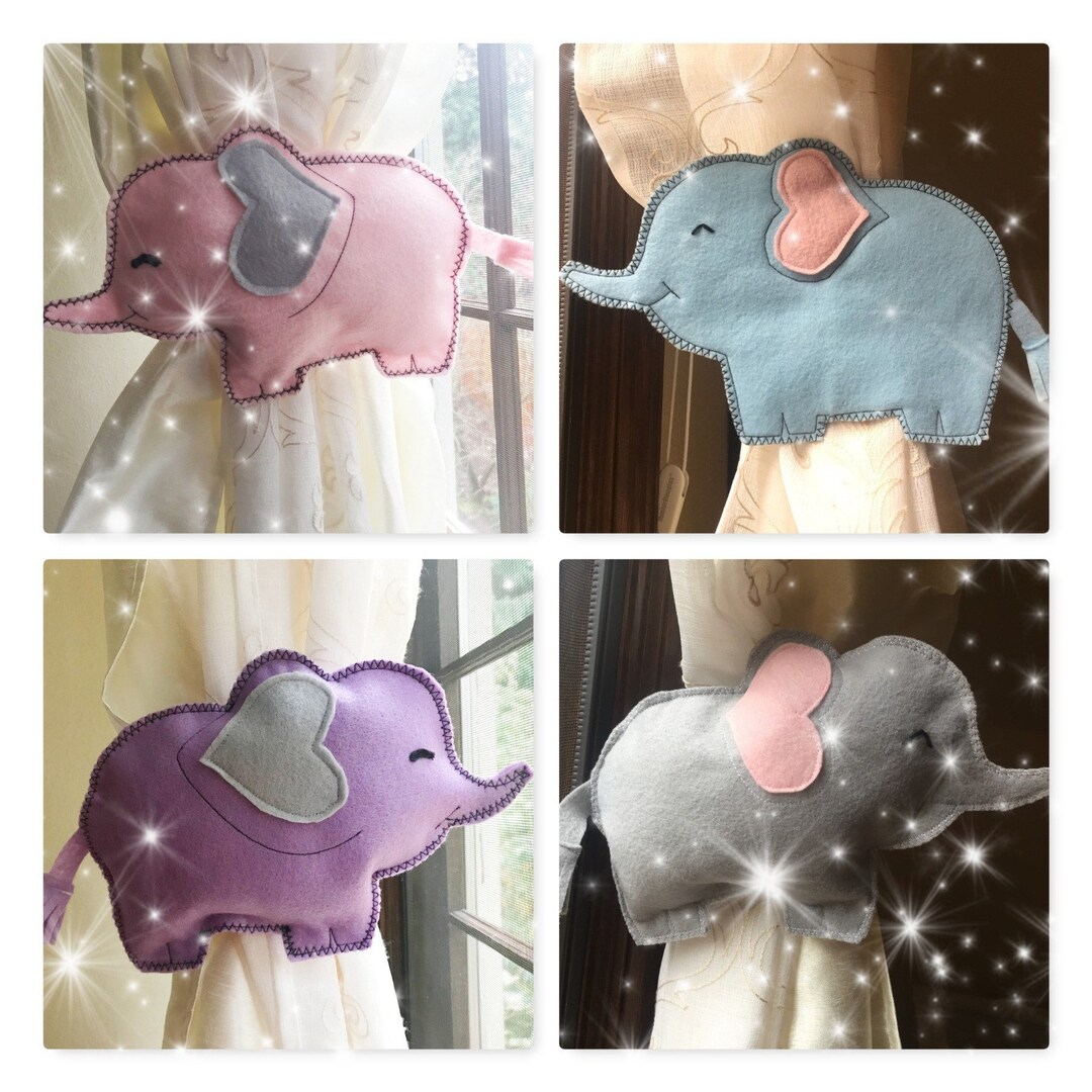 Liannas Cute Elephant Curtain Tieback, 7x10 Inches, Kids Home ...
