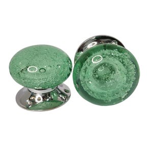 Modern Glass Bubble Door Knobs Pair | Luxury Clear Glass Handles | Polished Chrome Hardware - Etsy