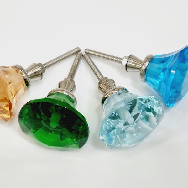 Teal Glass Knobs - Etsy