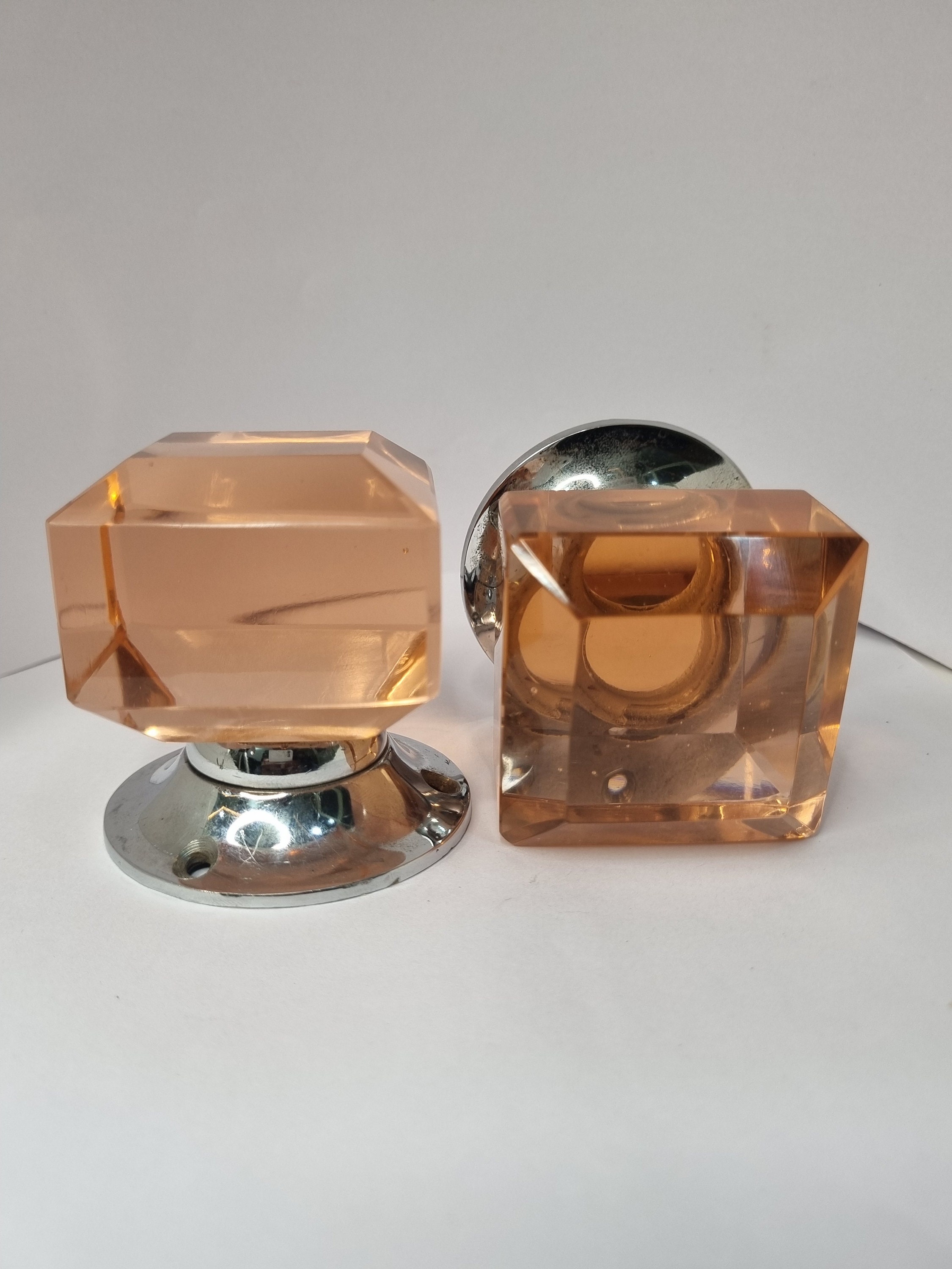 Square Cut Glass Door Knob 60mm | Decorative Crystal Knobs | Various ...