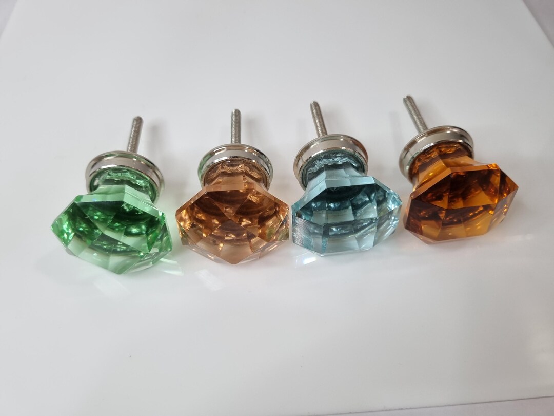 Glass Diamond Cut Knob - Etsy