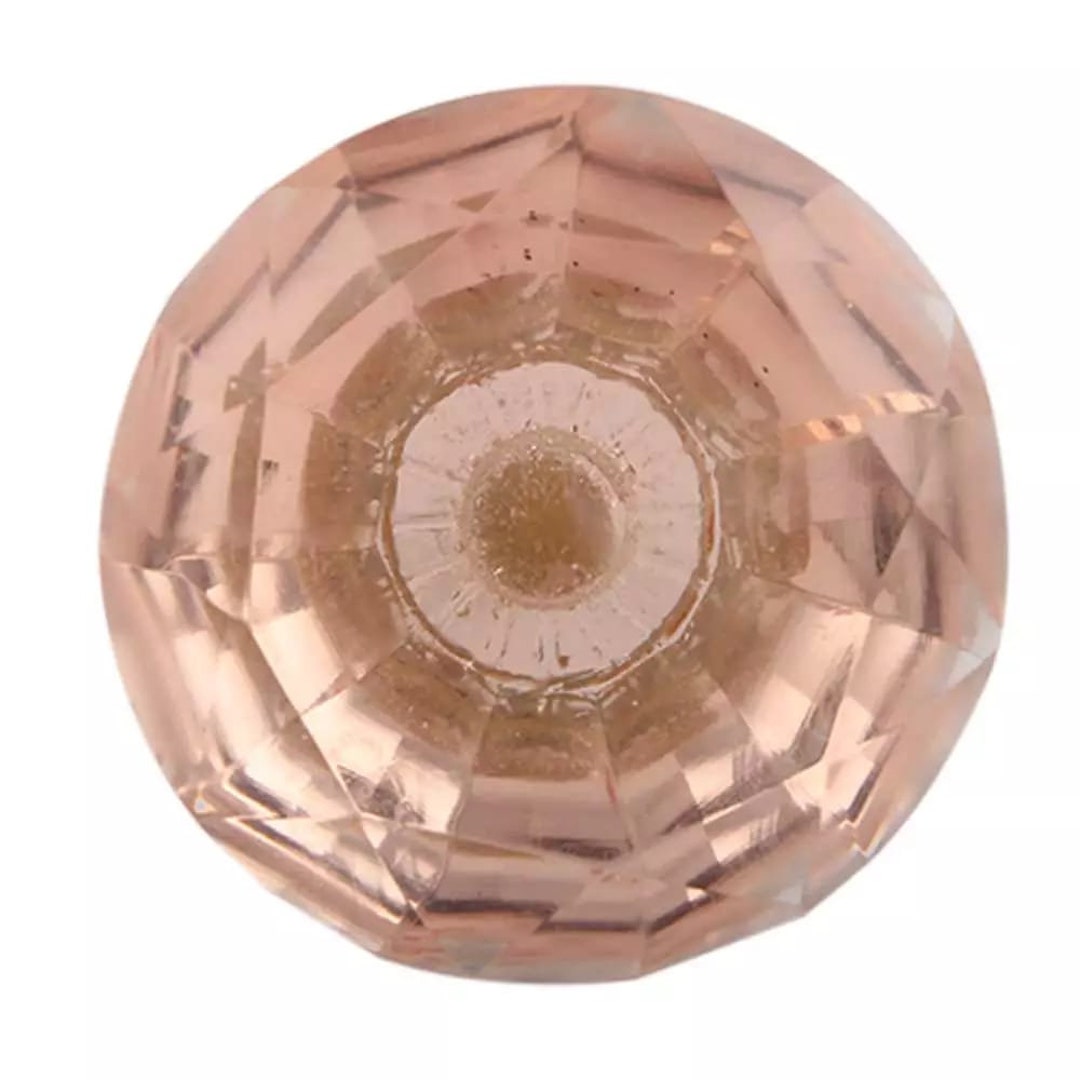 Glass Pink Diamond Cut Knobs - Etsy