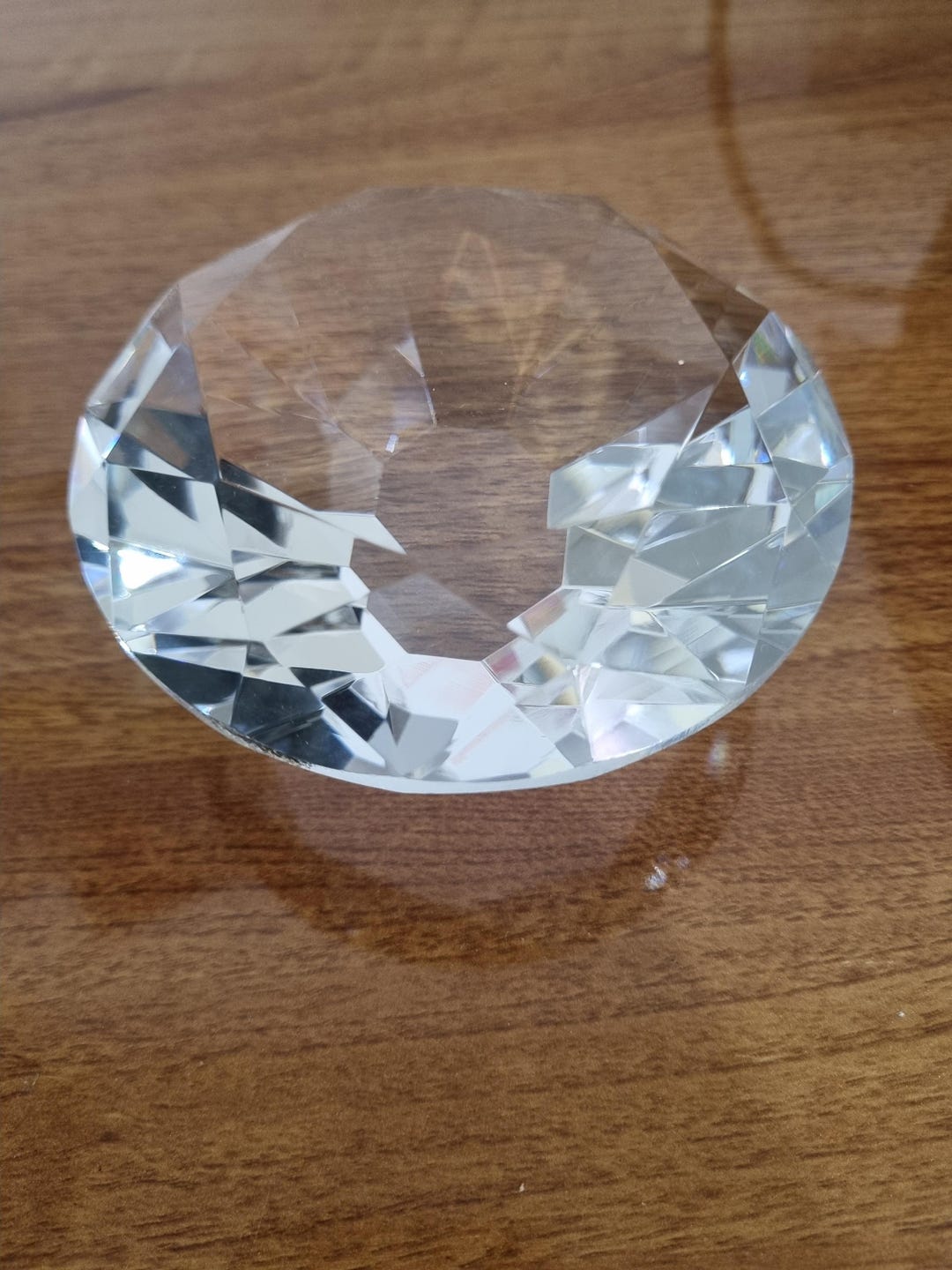 Clear Glass Diamond Paperweight: Elegant Table Decor - Etsy
