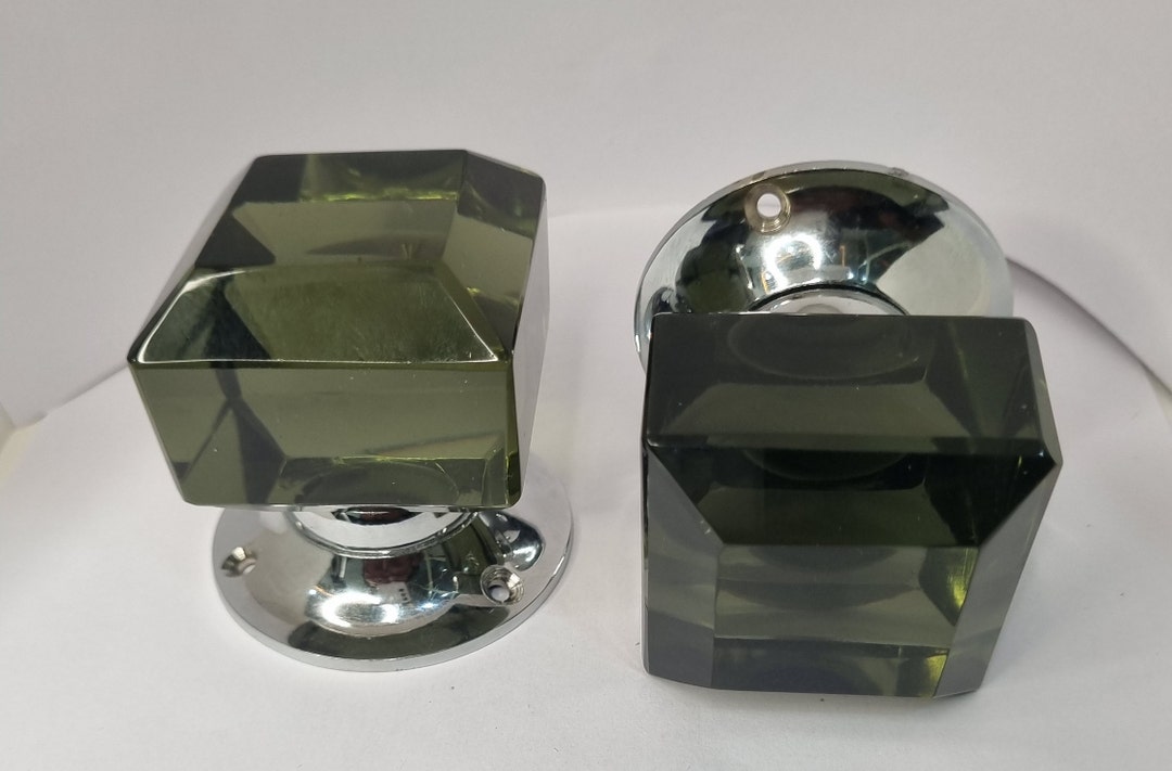 Square Cut Glass Door Knob 60mm | Decorative Crystal Knobs | Various ...