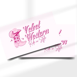 Western Cowgirl Editable Canva Logo Template DIY Logo Boho Branding Kit ...