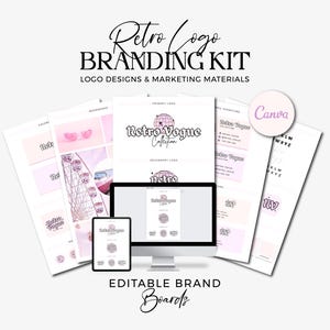Retro Branding Kit, Branding Logo Design, Branding Kit Template, Retro ...