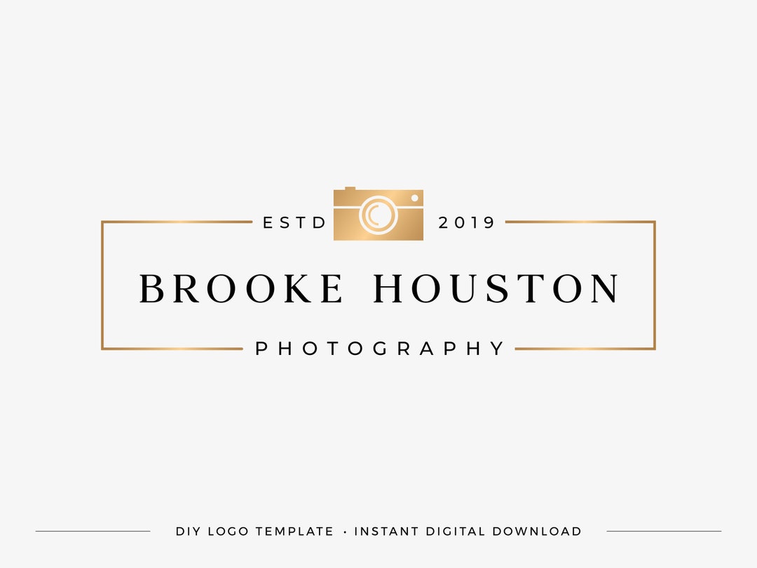 DIY Photography Logo Design, Gold Camera Logo, Feminine Logo, Modern ...