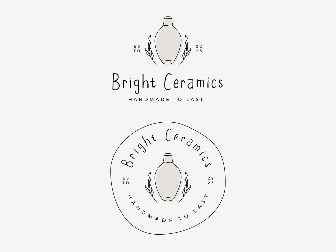Pottery Logo Ceramic Logo Boho Logo Craft Logo Shop Logo - Etsy