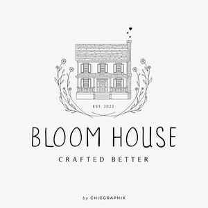 Cottage House Logo, Premade Logo, Farmhouse Logo, Bran Logo, Farm Logo ...