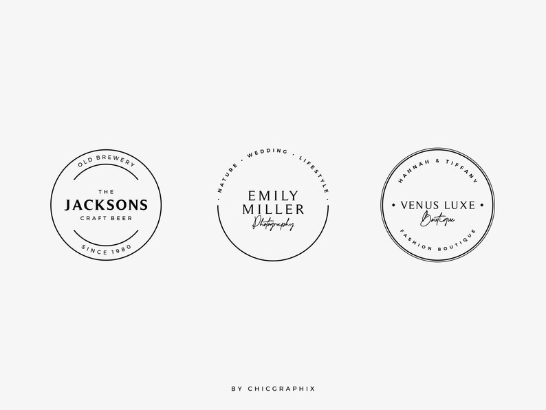 Round Badge Logo Design DIY Logo Stamp Logo Badge Logo - Etsy