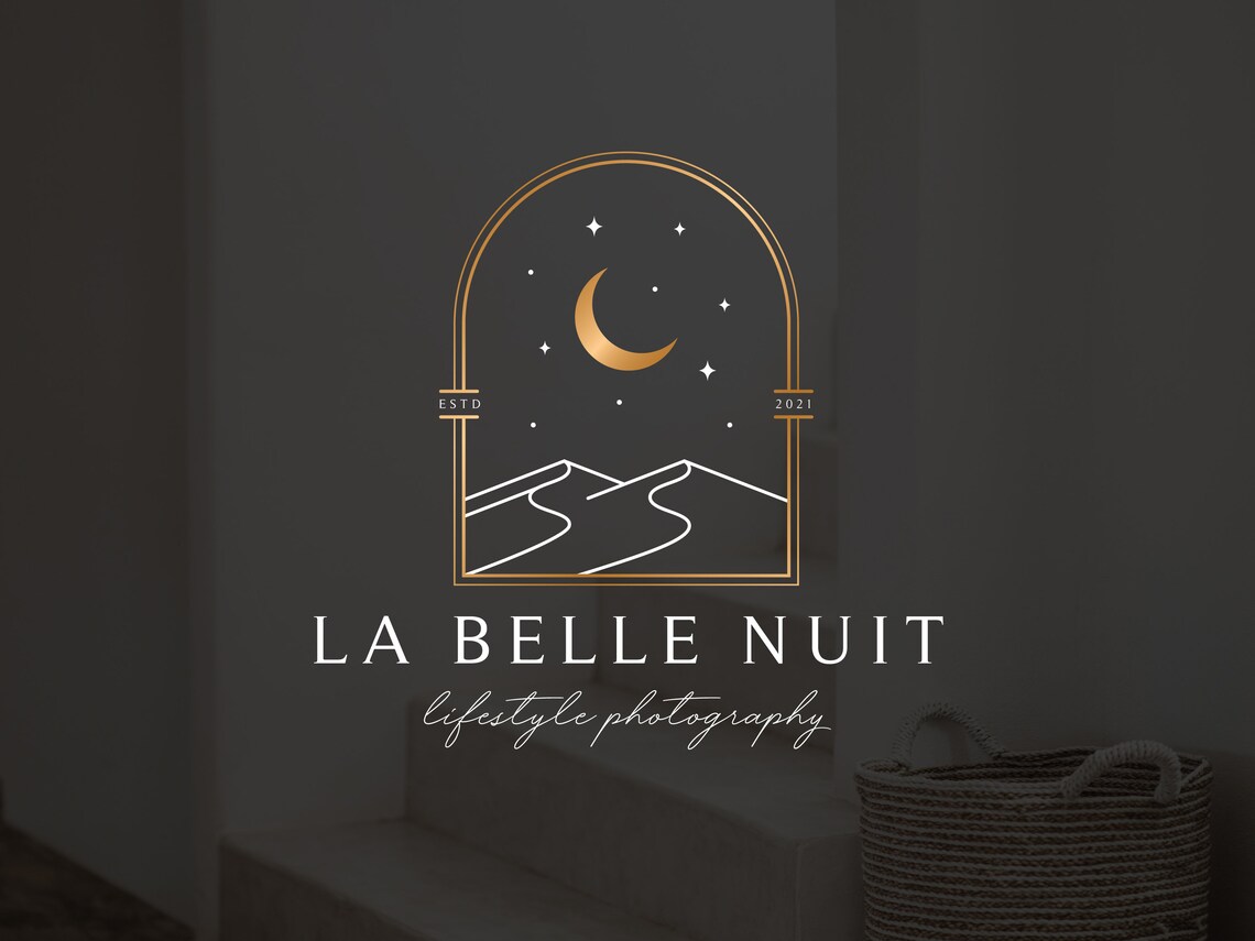 Moon Logo Boho Logo Premade Logo Celestial Logo Whimsical - Etsy