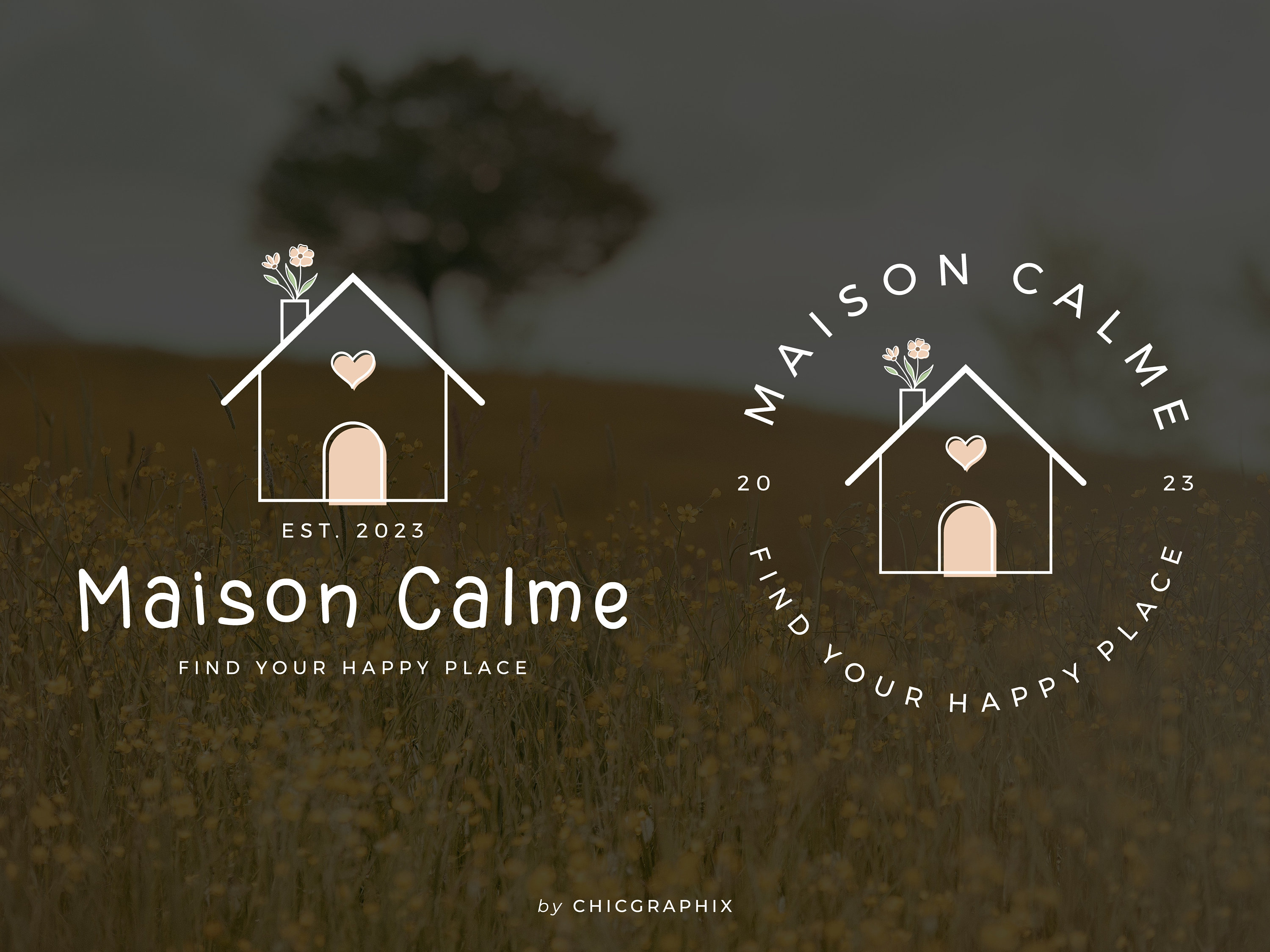 House Logo Cottage House Logo Premade Logo Cabin Logo - Etsy