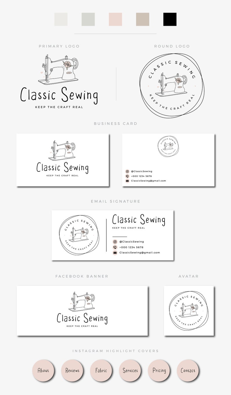 Sewing Logo Seamstress Logo Stitching Logo Dressmaker Logo - Etsy