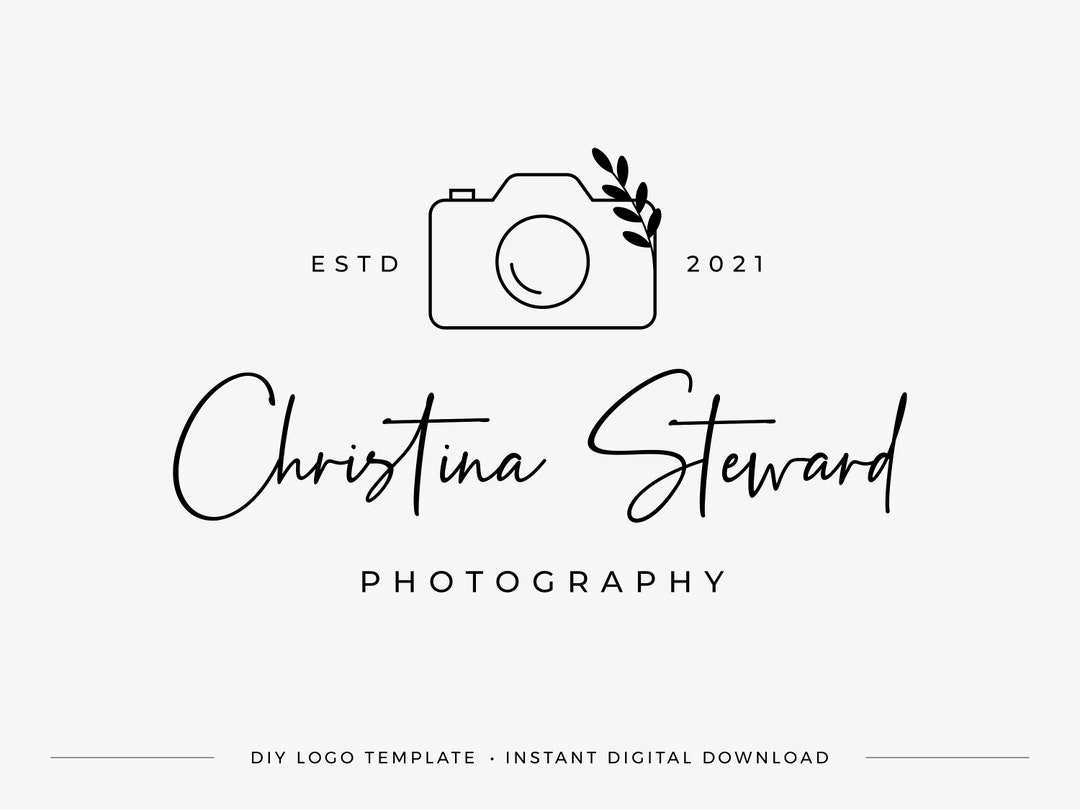 Photography Logo, Camera Logo, Simple Logo, Photo Booth Logo, Floral ...
