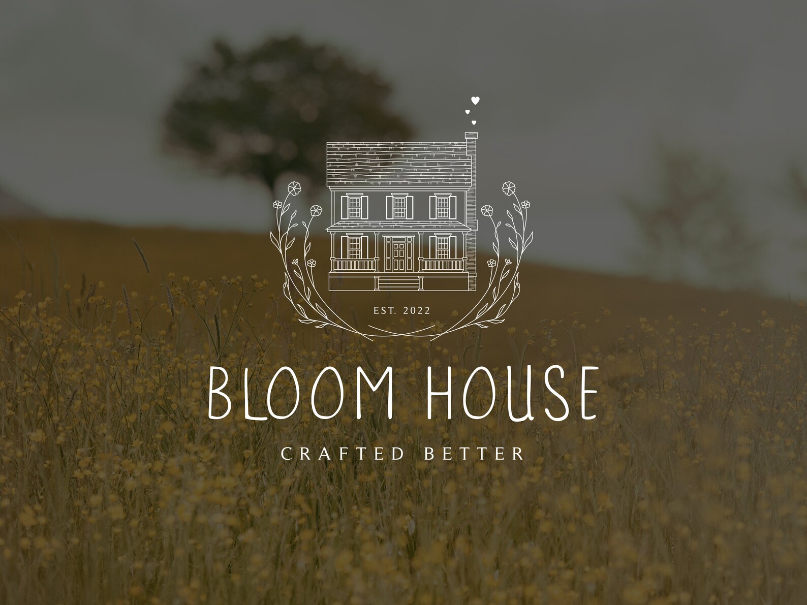 Cottage House Logo Premade Logo Farmhouse Logo Bran Logo - Etsy