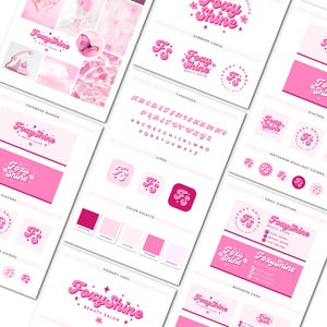 DIY Pink Branding Kit, Retro Logo Designs, Editable Canva Logo Template ...