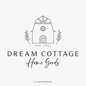 Farmhouse Logo, Cottage House Logo, Barn Logo, House Logo, Botanical ...