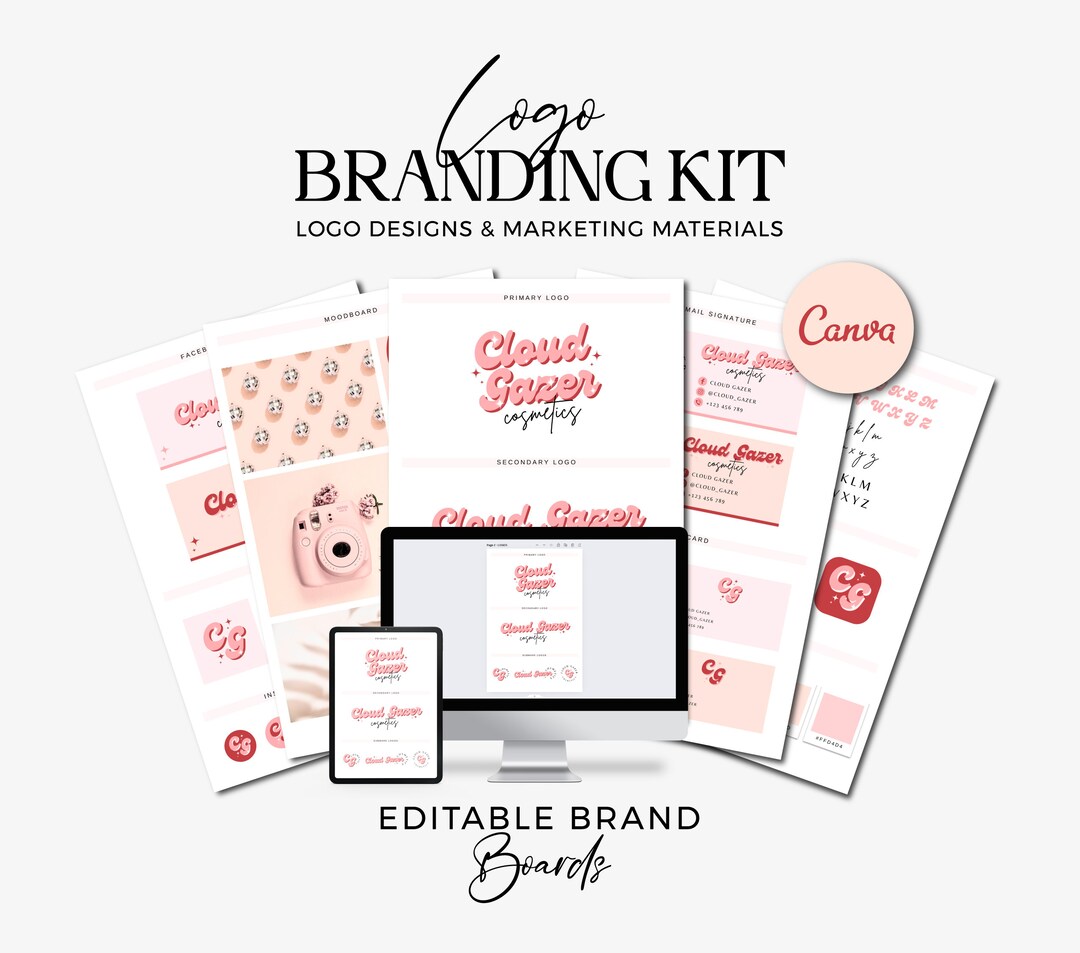 Logo Branding Kit, Branding Template Canva, DIY Logo Designs, Branding ...