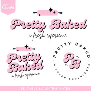 Bakery DIY Logo Template, Kitchen Logo, Editable Canva Logo Template ...