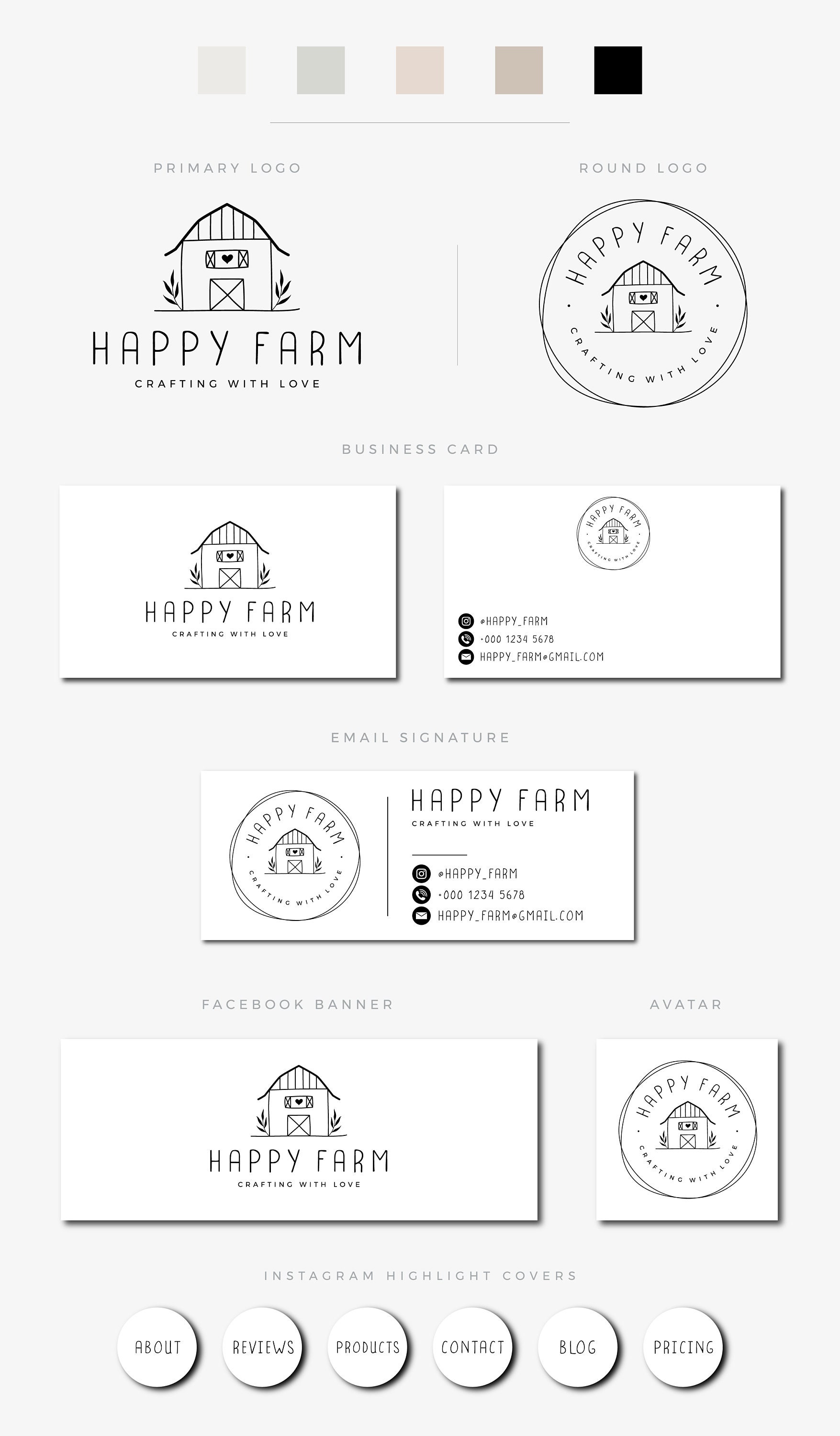 Farmhouse Logo Cottage House Logo Barn Logo House Logo - Etsy