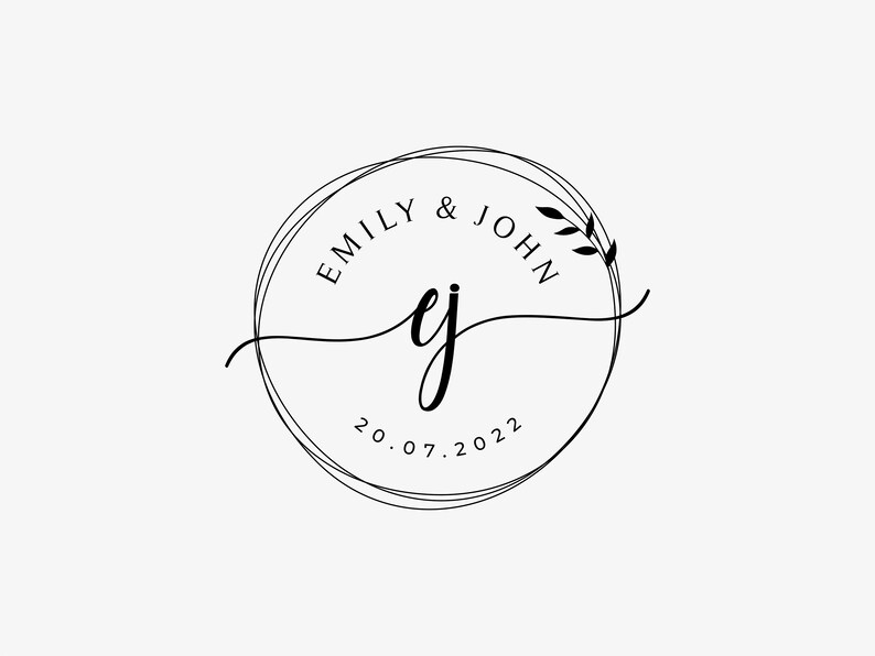 Wedding Logo Wedding Logo Monogram Couple Name Logo Floral - Etsy