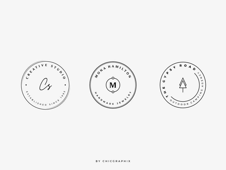 Round Badge Logo Design DIY Logo Stamp Logo Badge Logo - Etsy