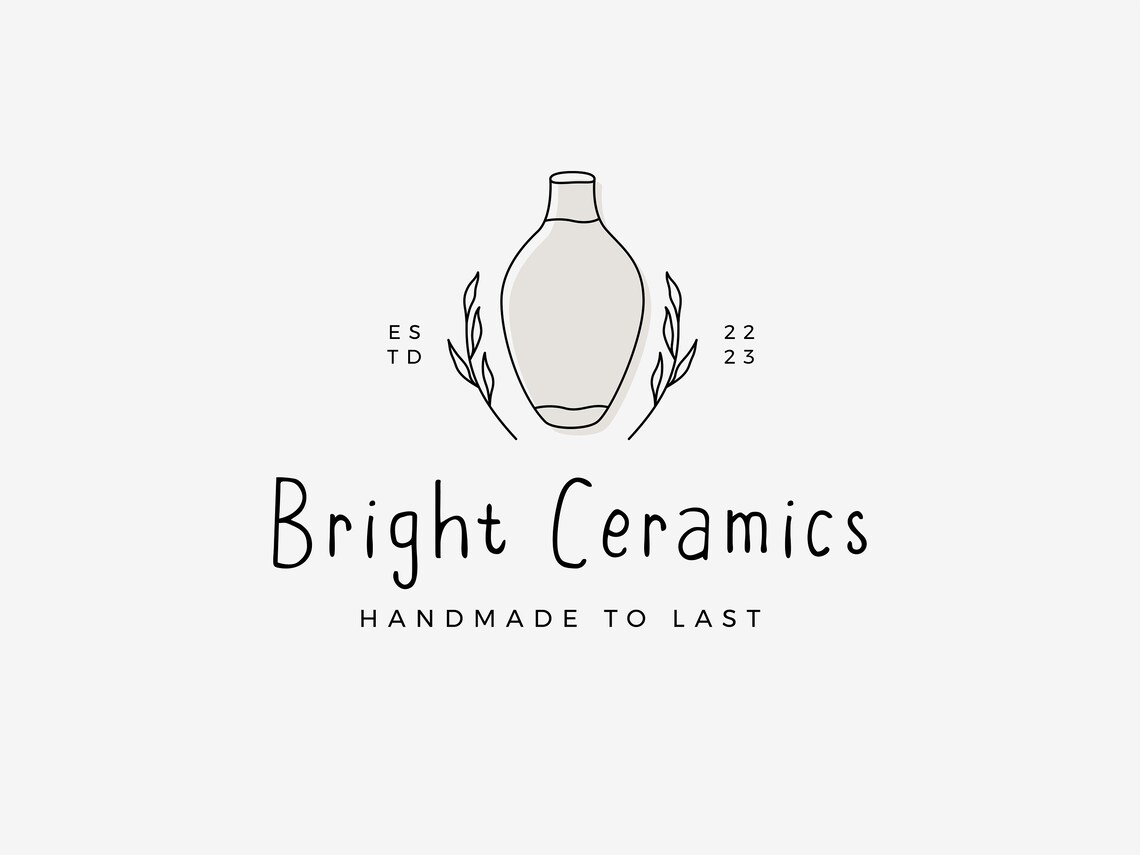 Pottery Logo Ceramic Logo Boho Logo Craft Logo Shop Logo - Etsy