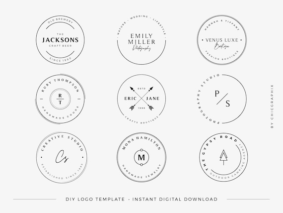 Round Badge Logo Design DIY Logo Stamp Logo Badge Logo - Etsy Australia