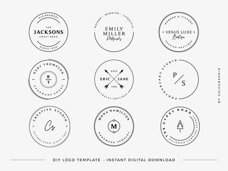 Round Badge Logo Design DIY Logo Stamp Logo Badge Logo - Etsy