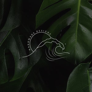 Wave Logo Design, Boho Logo, Wave Logo, Photography Logo, Yoga Logo ...