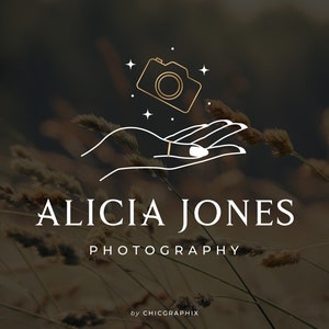 Photography Logo, Camera Logo, Boho Logo, Whimsical Logo, Feminine Logo ...