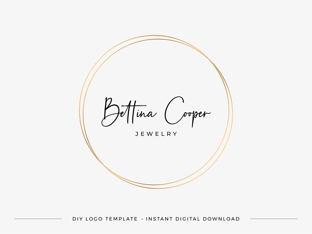 DIY Gold Circle Beauty Logo, Jewelry Logo, Makeup Artist Logo ...