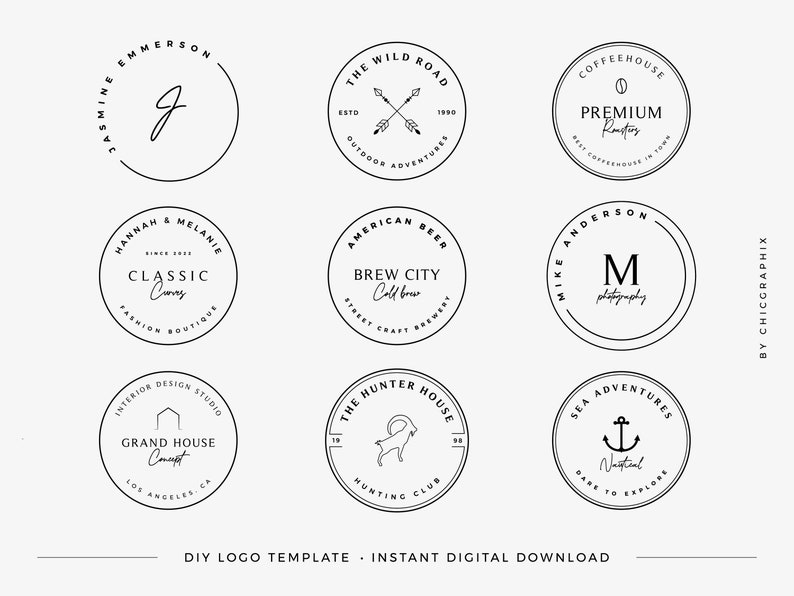 Round Stamp Logo Design DIY Logo Badge Logo Stamp Logo - Etsy