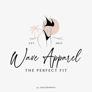 Swimsuit Logo Design, Bikini Logo, Boho Logo, Premade Logo, Tropical ...