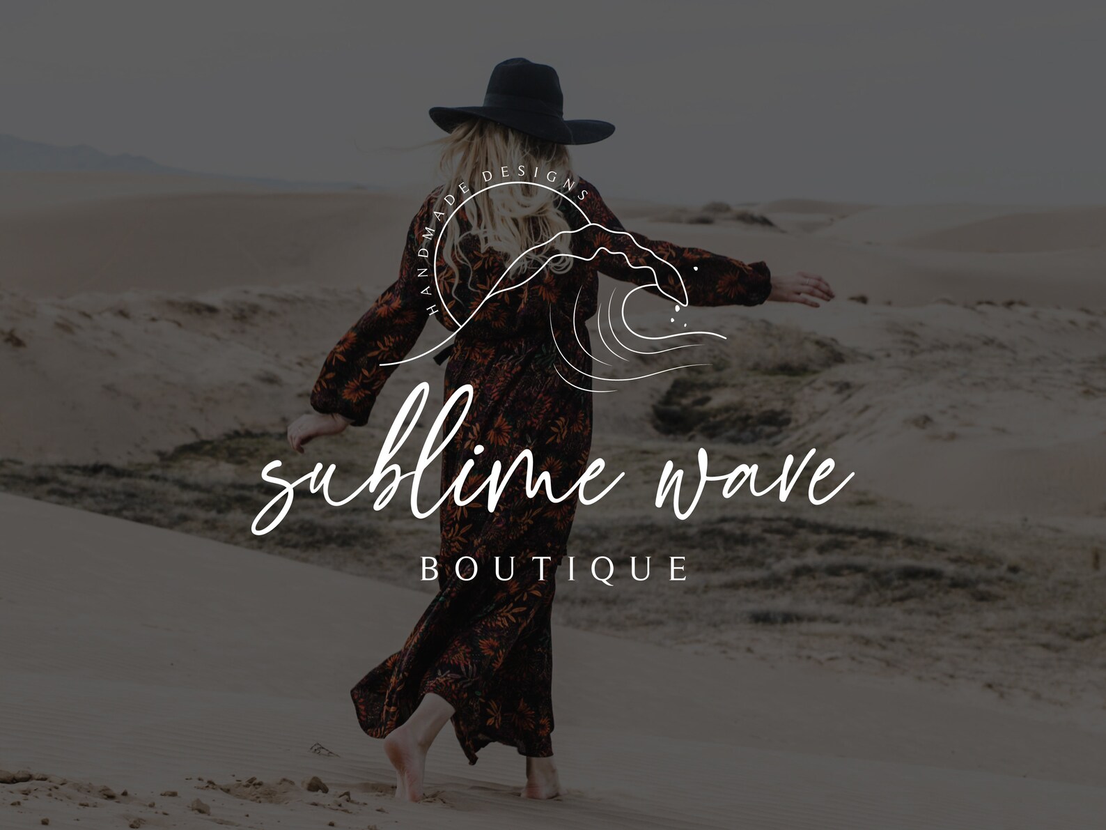 Wave Logo Design Boho Logo Wave Logo Photography Logo Yoga | Etsy