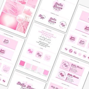 Pink Retro Branding Kit, DIY Logo Templates, Editable Canva Logo ...