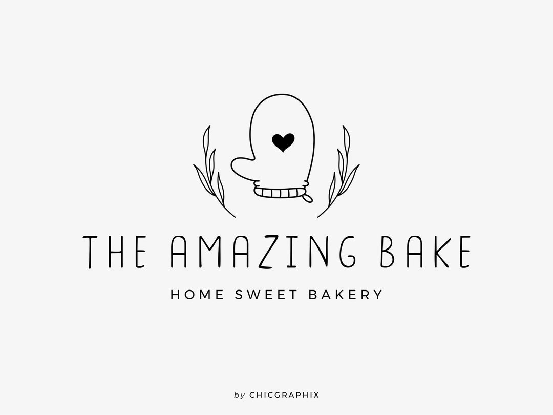 Bakery Logo Design, Oven Mitt Logo, Baker Logo, Bakery Shop Logo, Cake ...