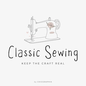 Sewing Logo, Seamstress Logo, Stitching Logo, Dressmaker Logo, Sewing ...