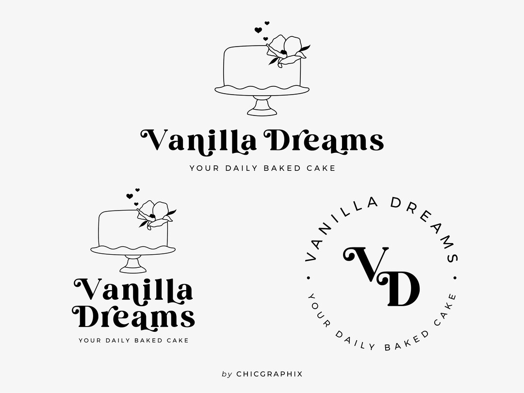 Cake Logo Design Bakery Logo Premade Pastry Chef Logo Baker Logo Baking ...