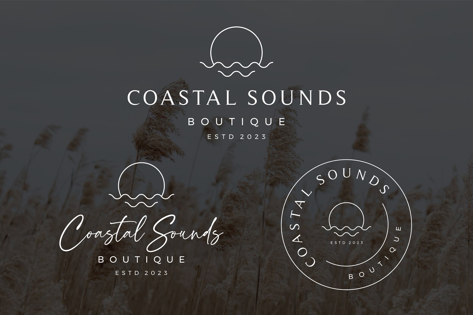Coastal Logo Boho Logo Wave Logo Sun Logo Ocean Logo - Etsy